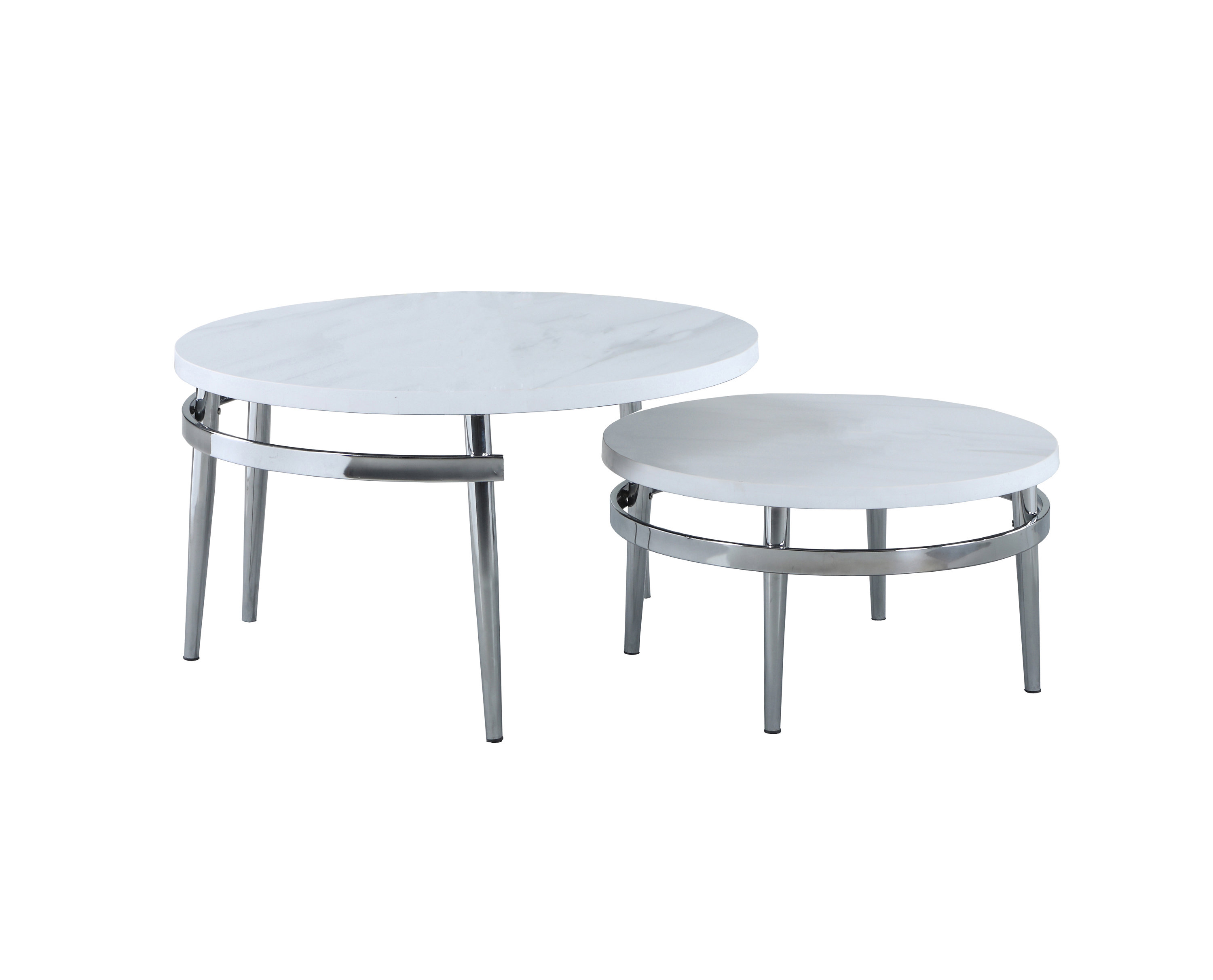 Brayden Studio® Ellison White Round X-cross Coffee Table | Wayfair