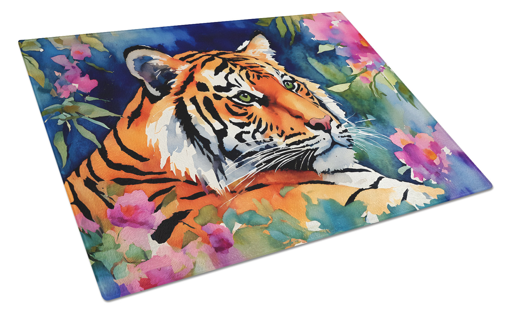 Caroline's Treasures Bengal Tiger Glass Cutting Board Large | Wayfair