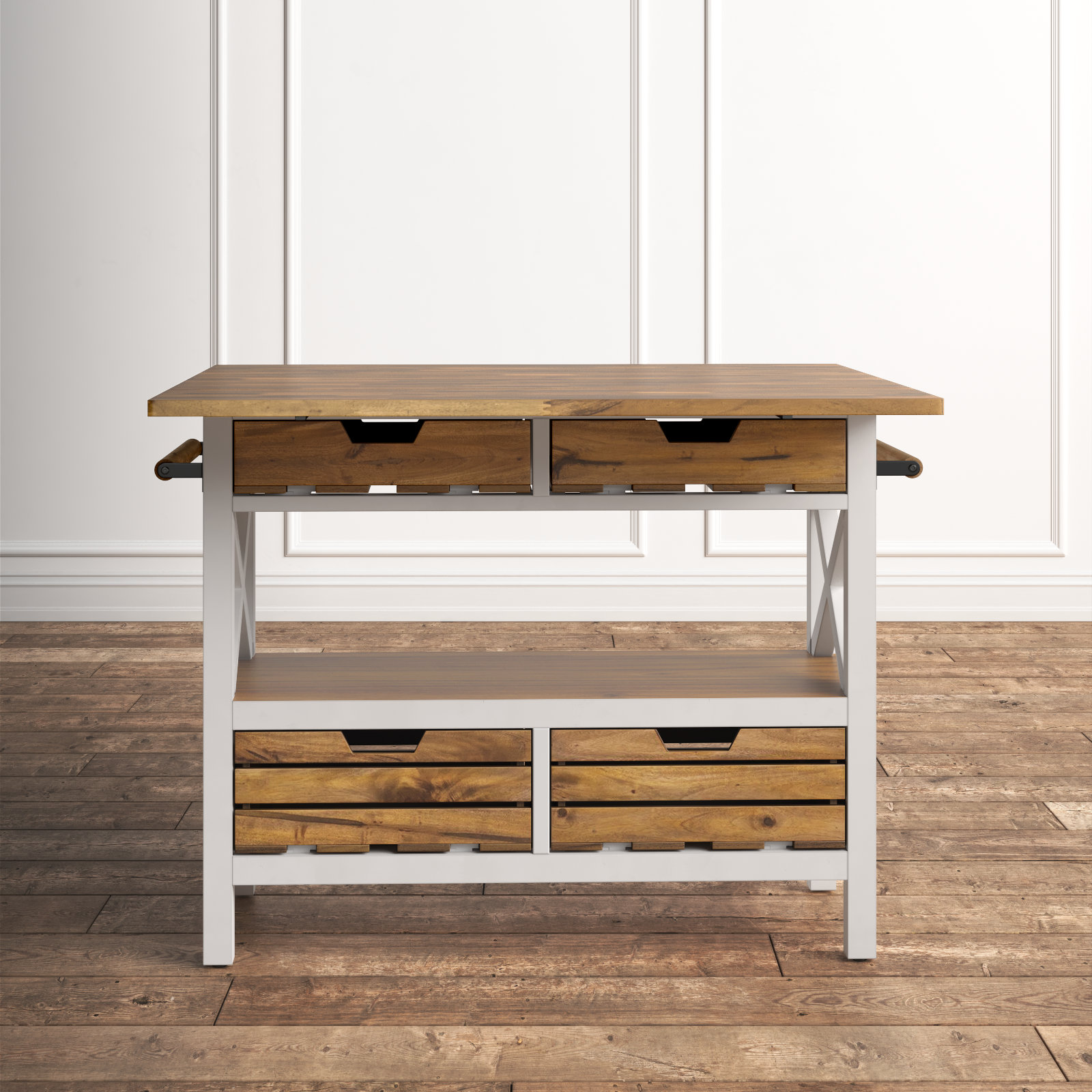 Kelly Clarkson Home Clio Kitchen Island Solid Wood & Reviews | Wayfair
