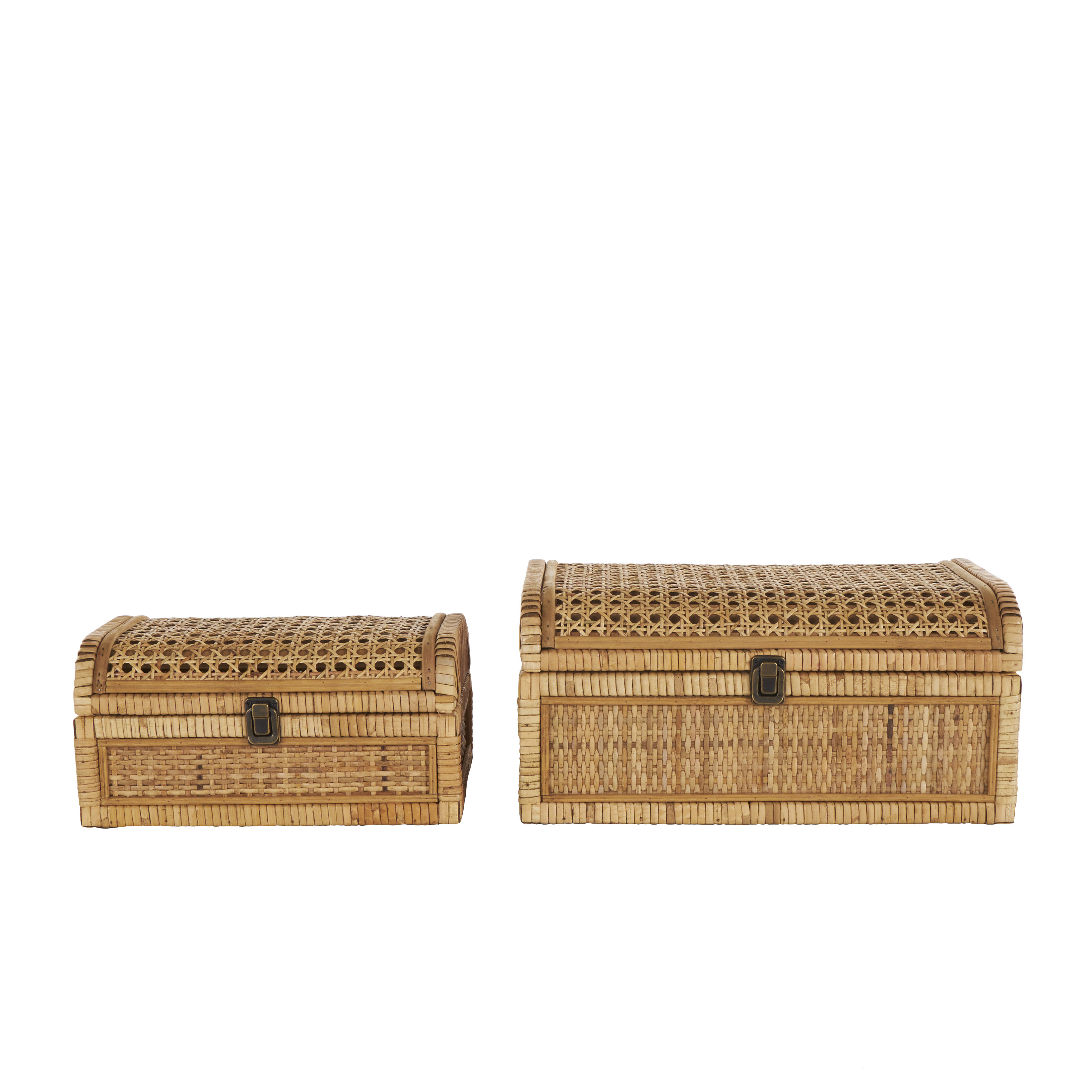 Bayou Breeze Swett Rattan Handmade Woven Storage Decorative Brown Box ...