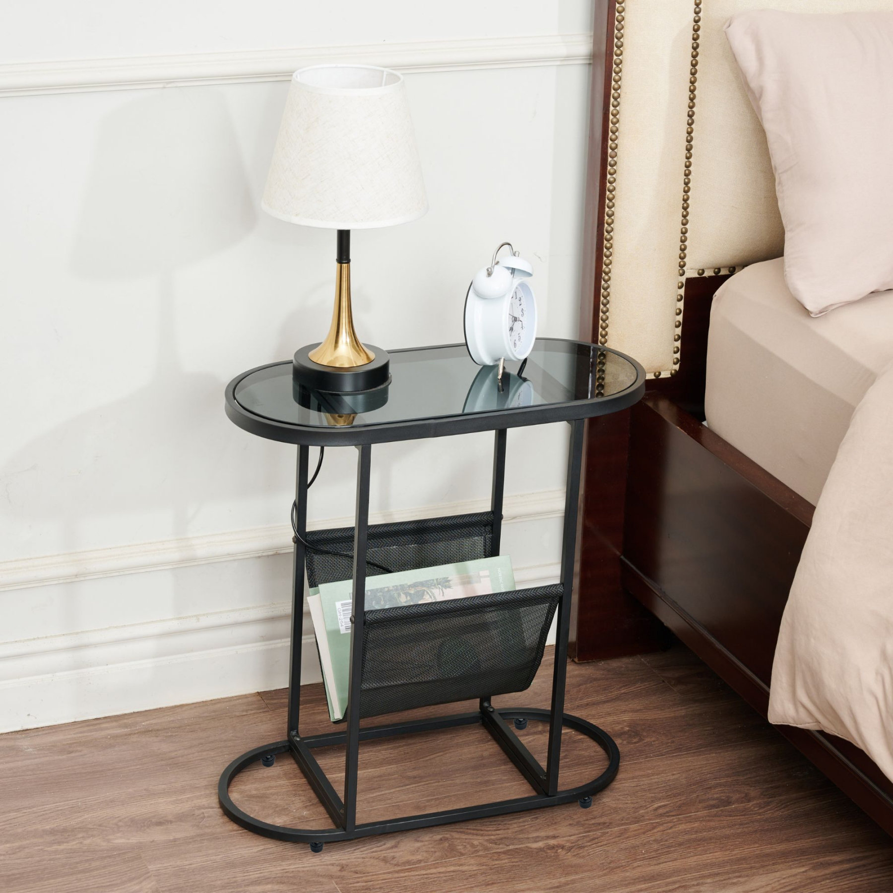 Ebern Designs Oval Glass Small Side Table Set of 2 - Wayfair Canada