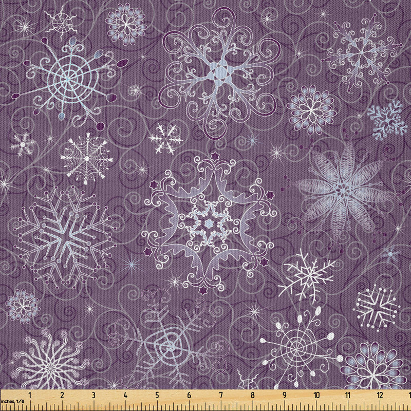 The Seasonal Aisle Alieda Christmas Flowers Lavender and Violet Fabric ...