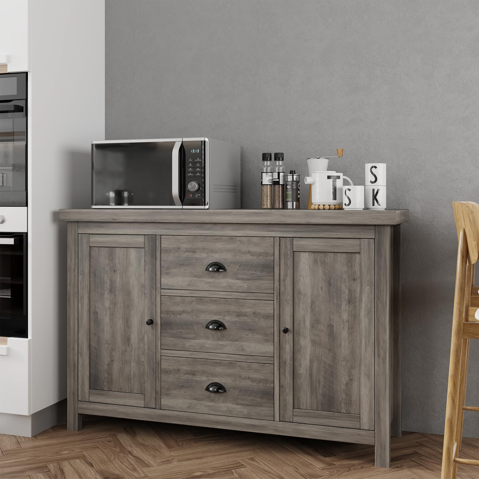 Yuan Home Buffet Cabinet With Drawers, 52" Large Sideboard Buffet ...