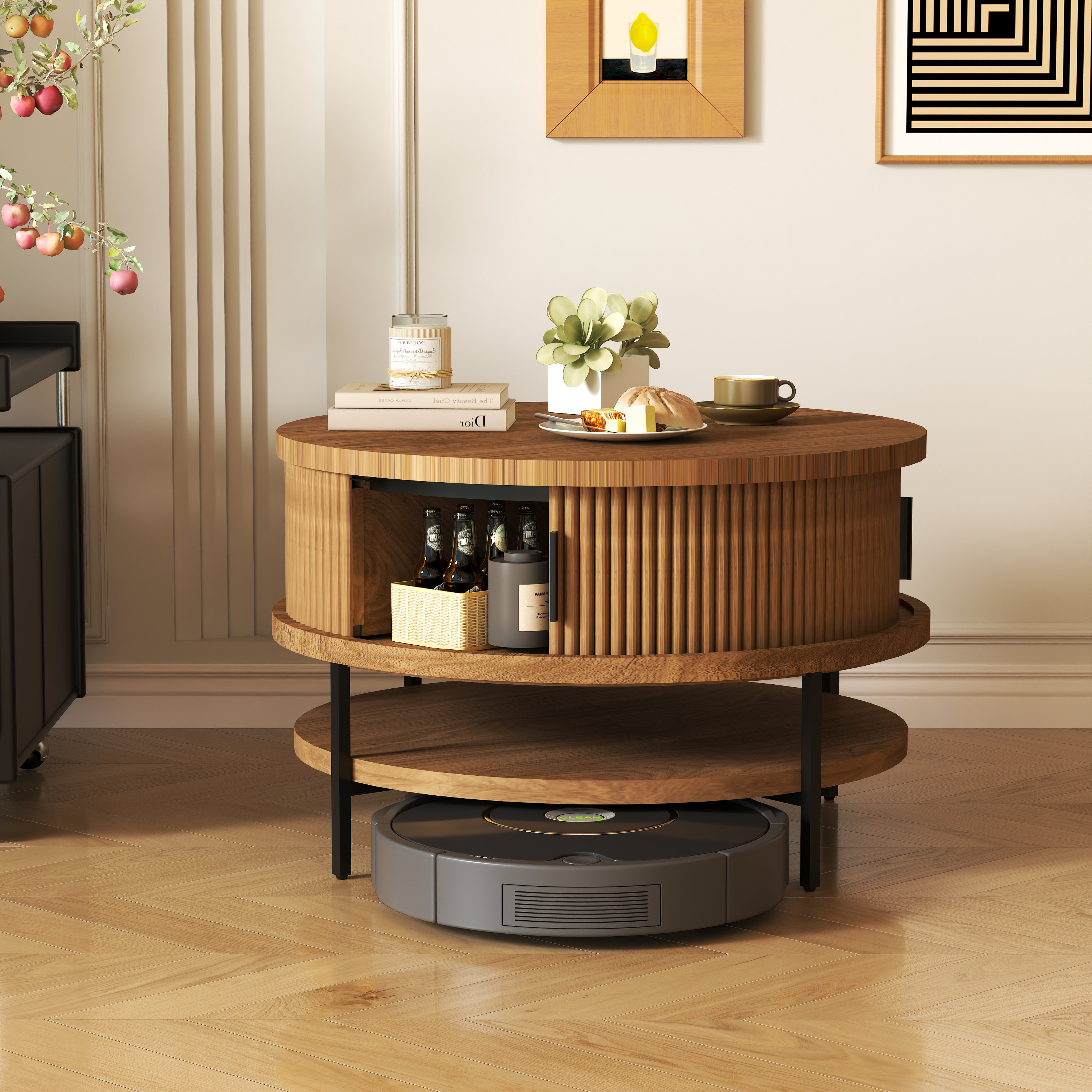 Ophelia & Co. 31.5" Farmhouse Flip-top Round Coffee Table With Storage ...