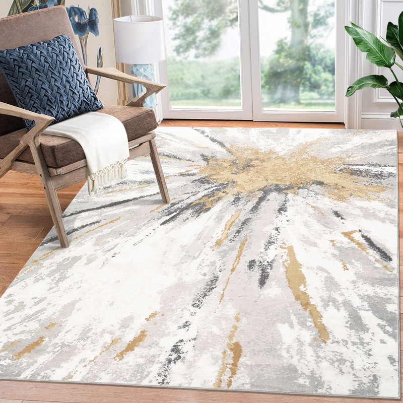 Wrought Studio Abstract Machine Washable Rug for Living Room Bedroom ...