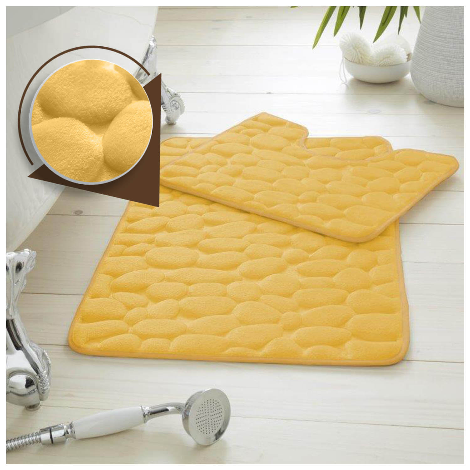 GC GAVENO CAVAILIA 2PC PEBBLE MEMORY BATH SET | Wayfair.co.uk