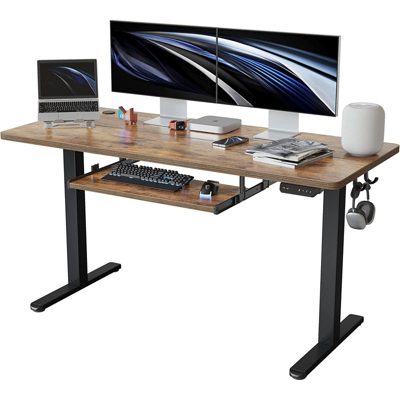 Inbox Zero Iya Adjustable Metal Base Standing Desk & Reviews | Wayfair