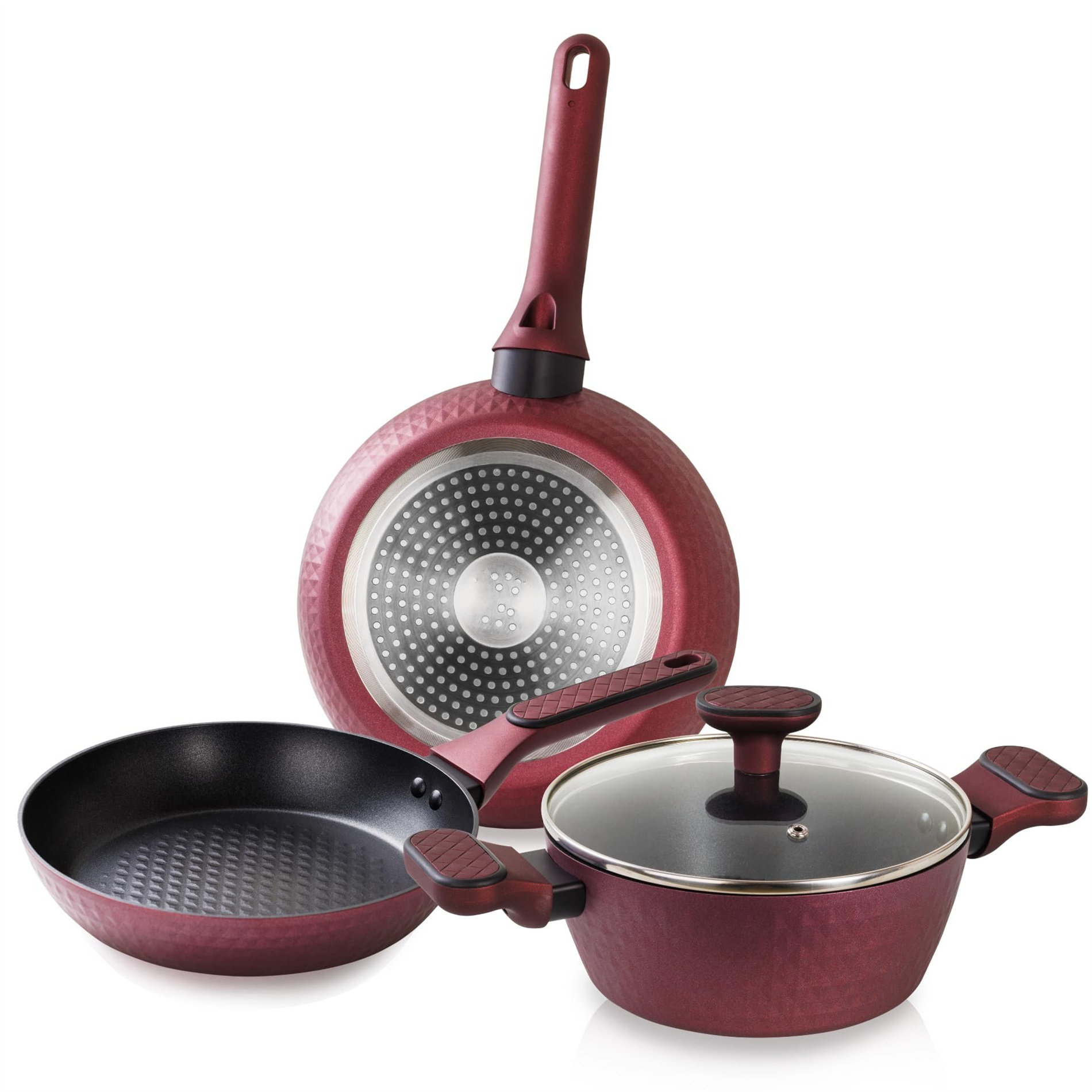 Blooming 4 - Piece Non-Stick Aluminum Cookware Set | Wayfair