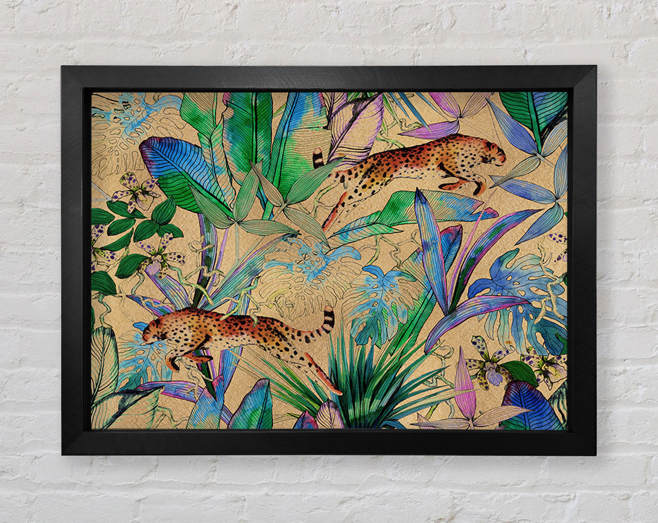 Latitude Vive Stunning Leopard Leap - Single Picture Frame Art Prints ...