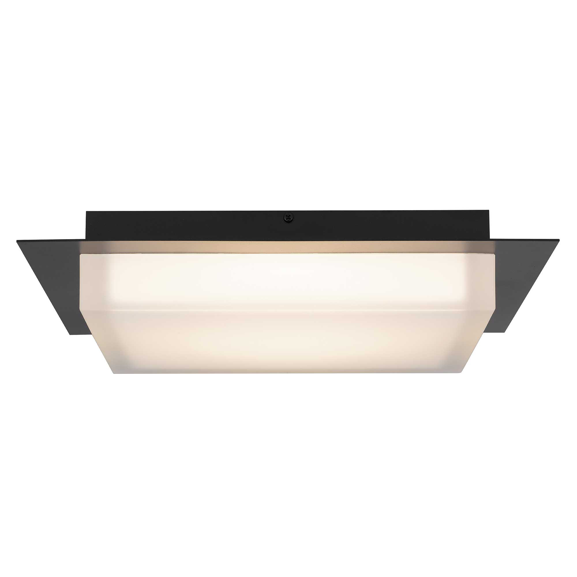 Fuzzy Muffs 14 inch Square Black Integrated LED Flush Mount | Wayfair