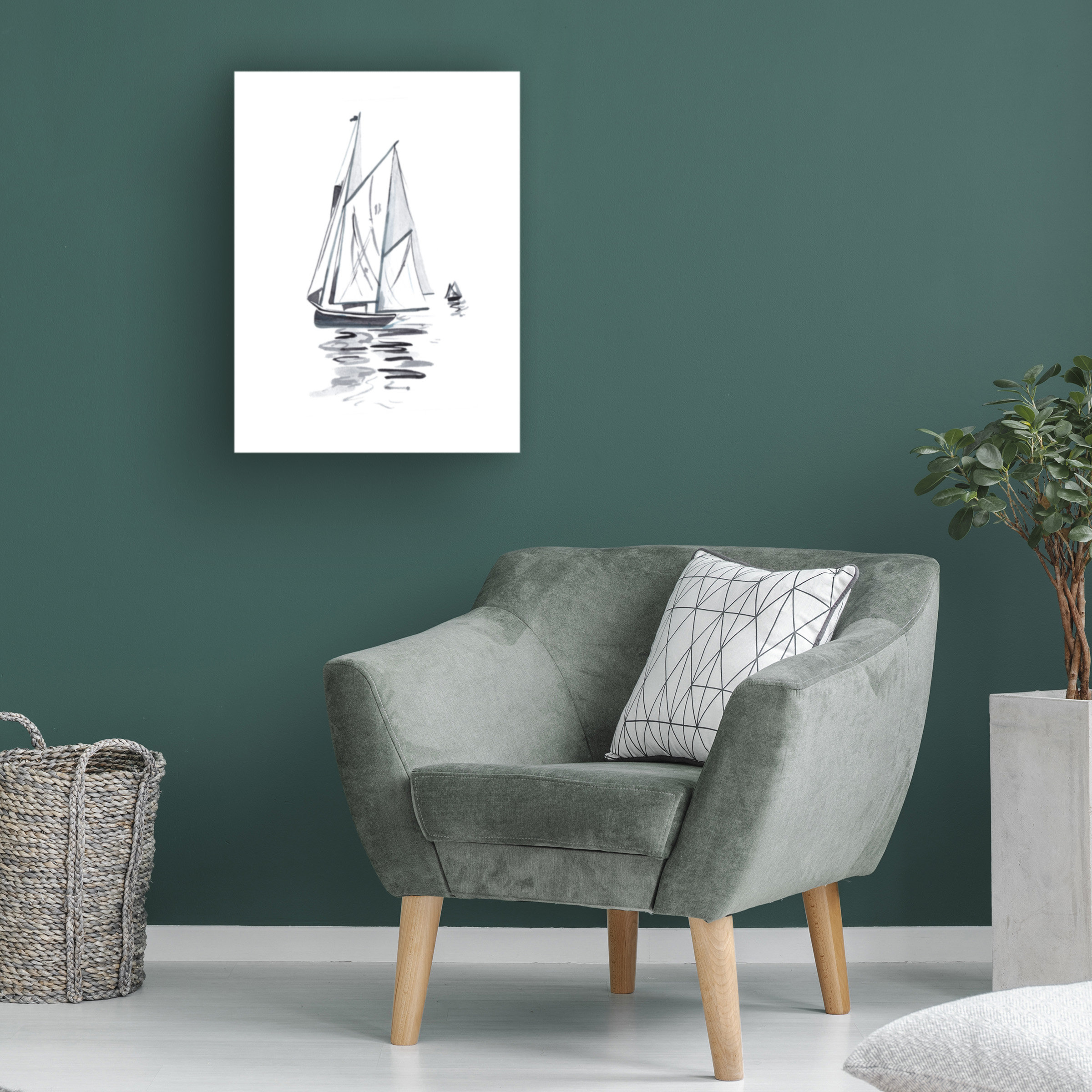 Ebern Designs Bolog " Blue Boat II " on | Wayfair