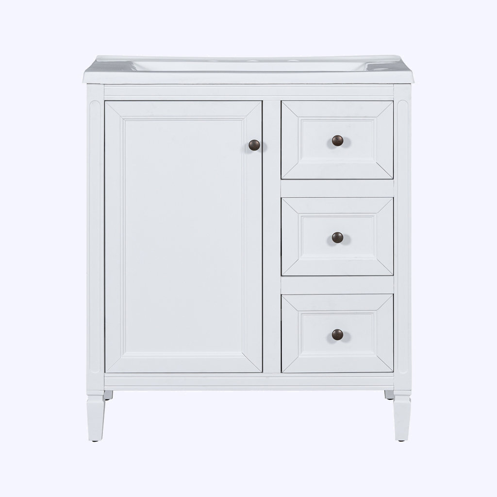 Winston Porter Bathroom Vanity with Resin Basin and Three Drawers ...