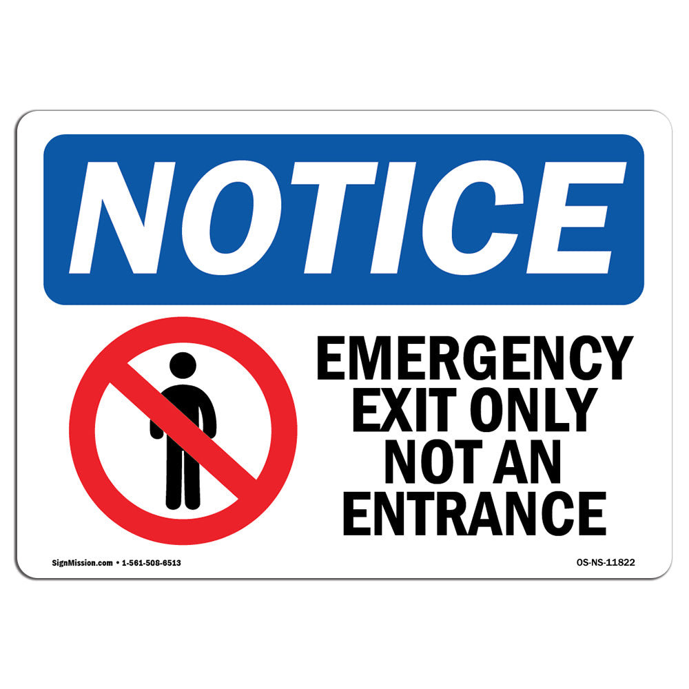 SignMission Emergency Exit Only Not An Entrance Sign with Symbol | Wayfair