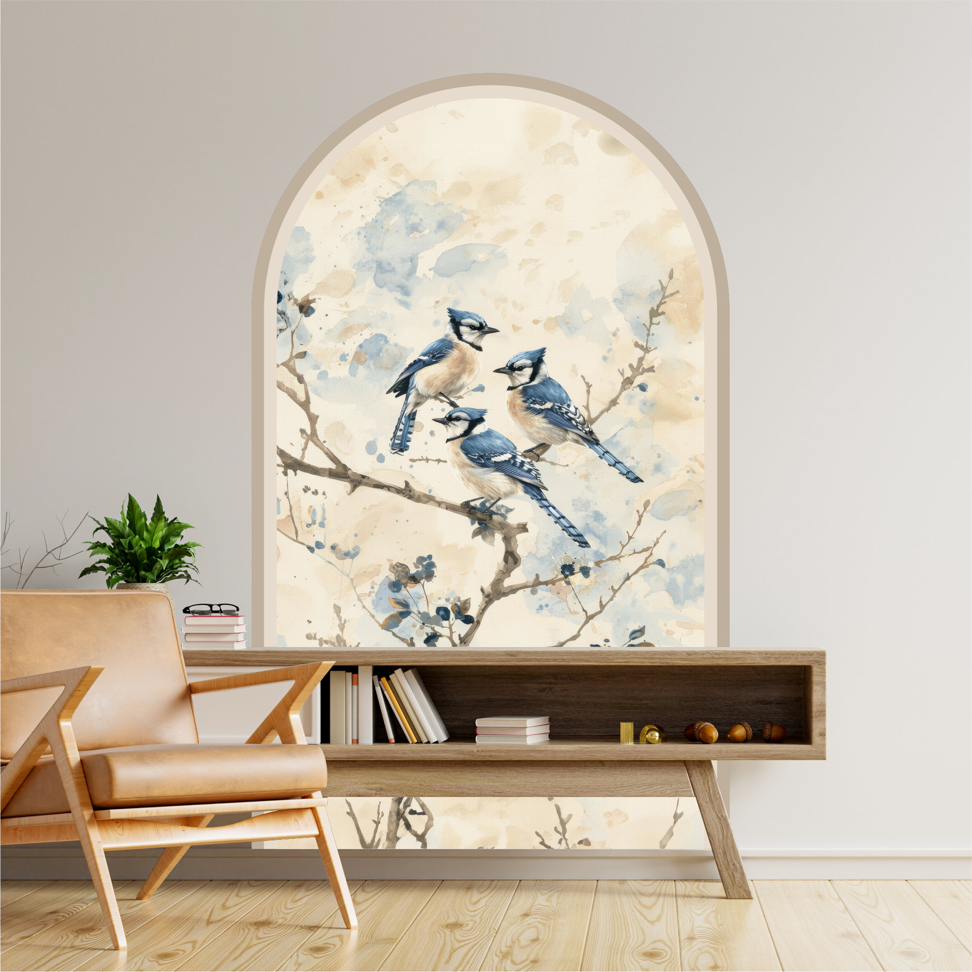 ART TERRITORY Peel and Stick Blue Jays Birds Decal, Removable Non-Wall ...