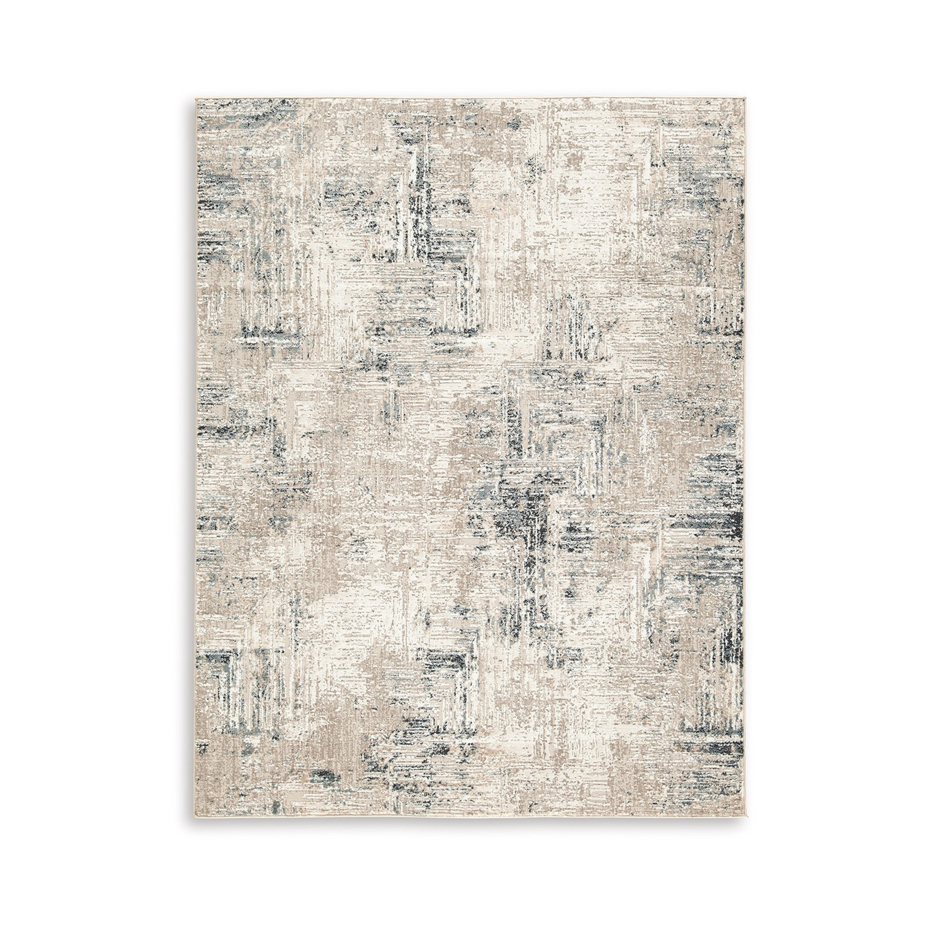 Benjara Toer Medium Area Rug, Abstract Impression Art, Machine Woven ...