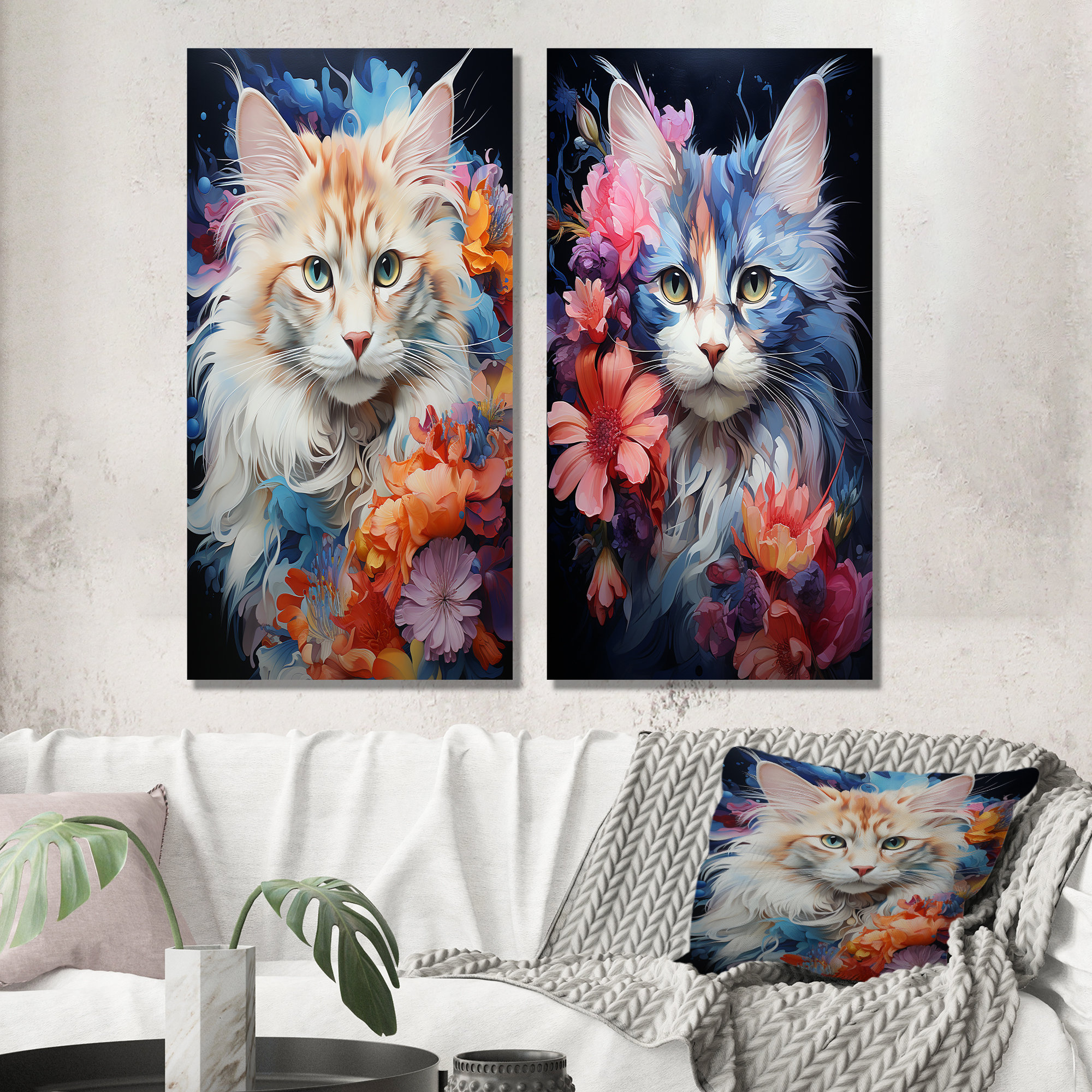 Lark Manor™ Ragamuffin Radiance Multicolor Cat Collage - Cat Canvas Art ...