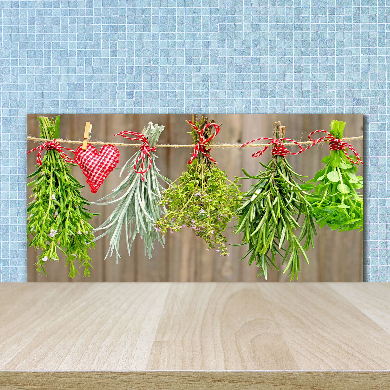 Ebern Designs Herbs on a String 50cm x 100cm Glass Panel | Wayfair.ie