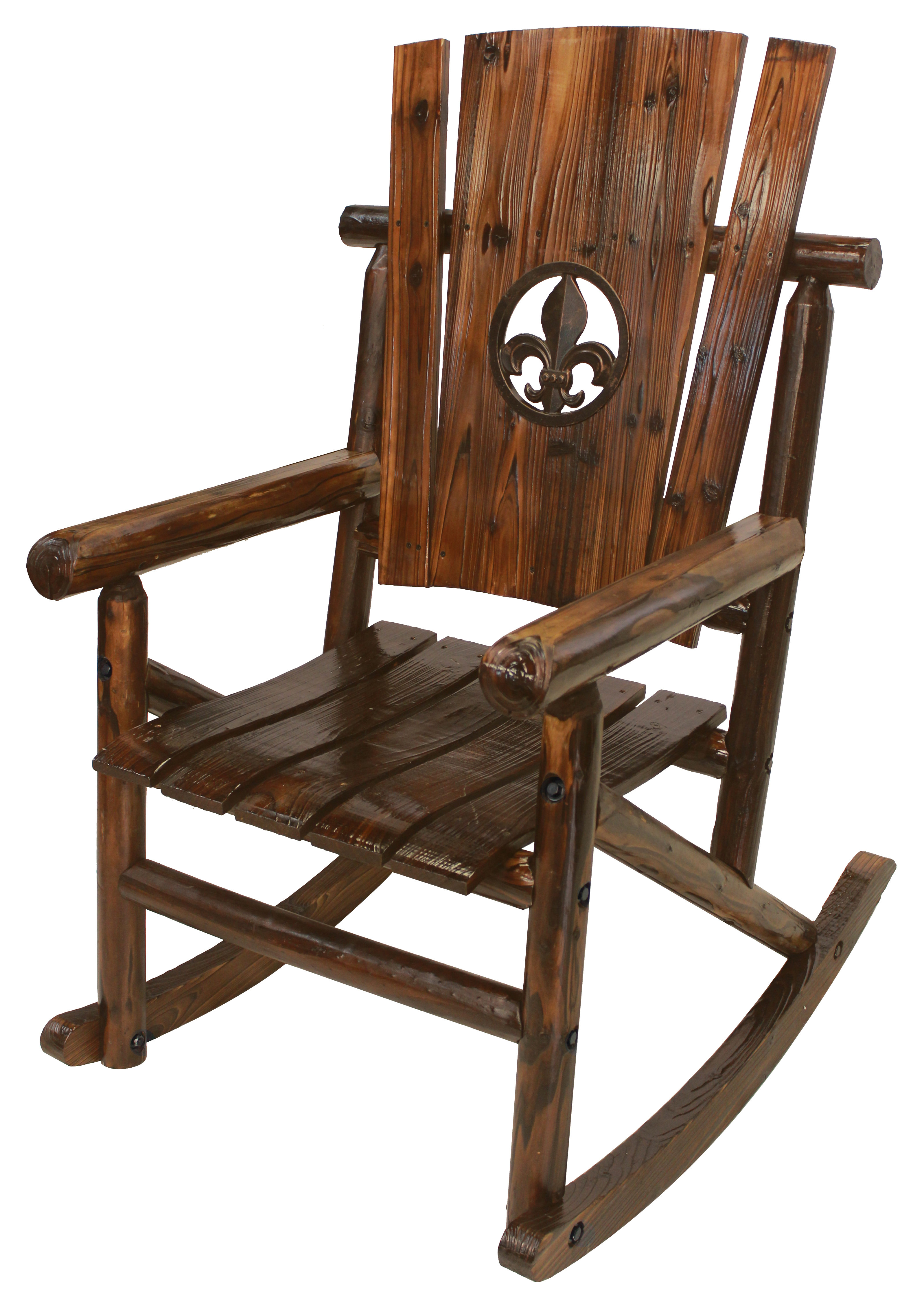 Loon Peak Ardoin Fleur de Lis Medallion Single Rocking Chair & Reviews ...