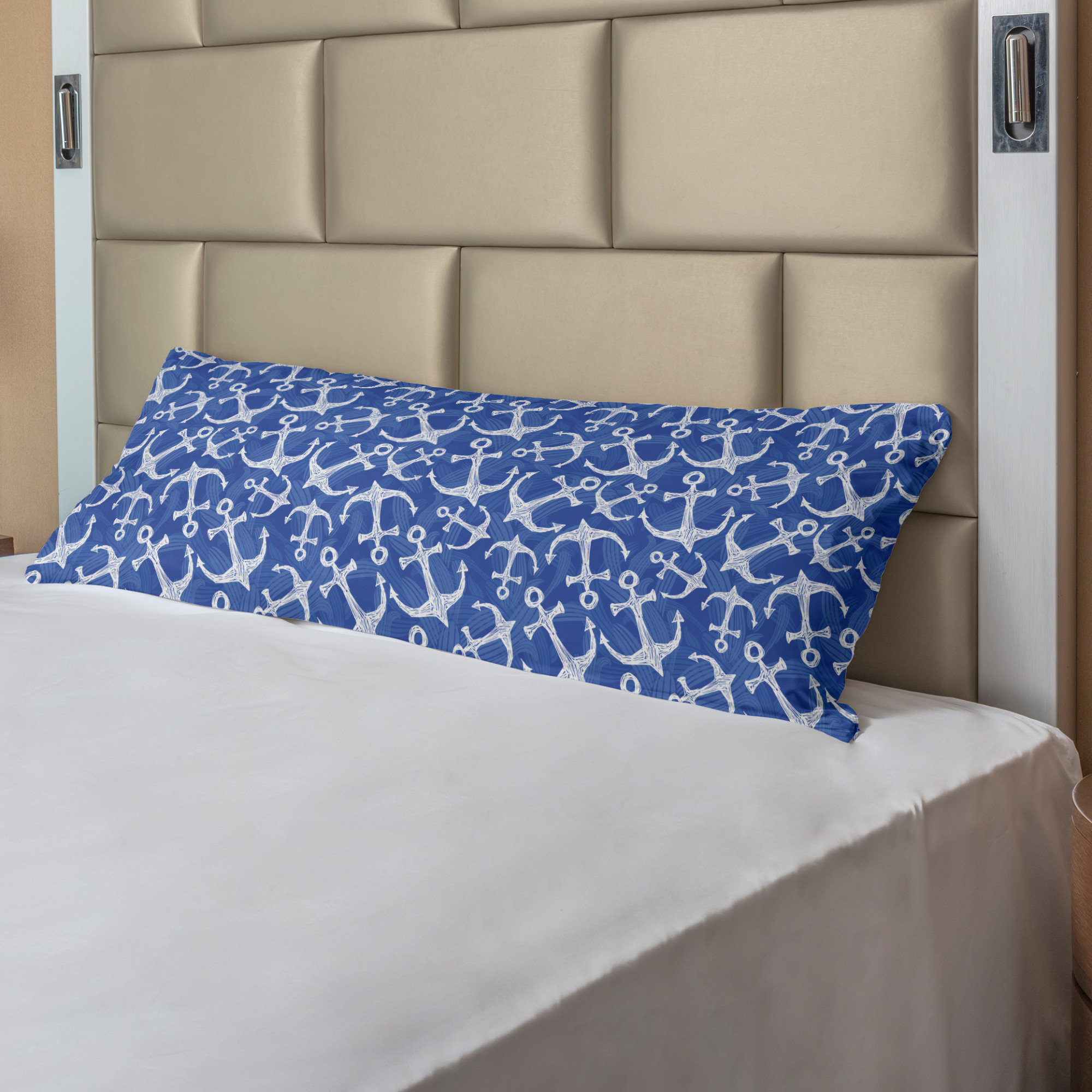 Ambesonne Anchor Body Pillow Case Cover With Zipper, Sea Anchor With ...