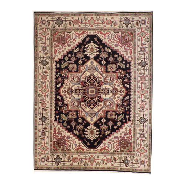 Isabelline Xyra One-of-a-Kind 8.10x11.10 Area Rug Black | Wayfair