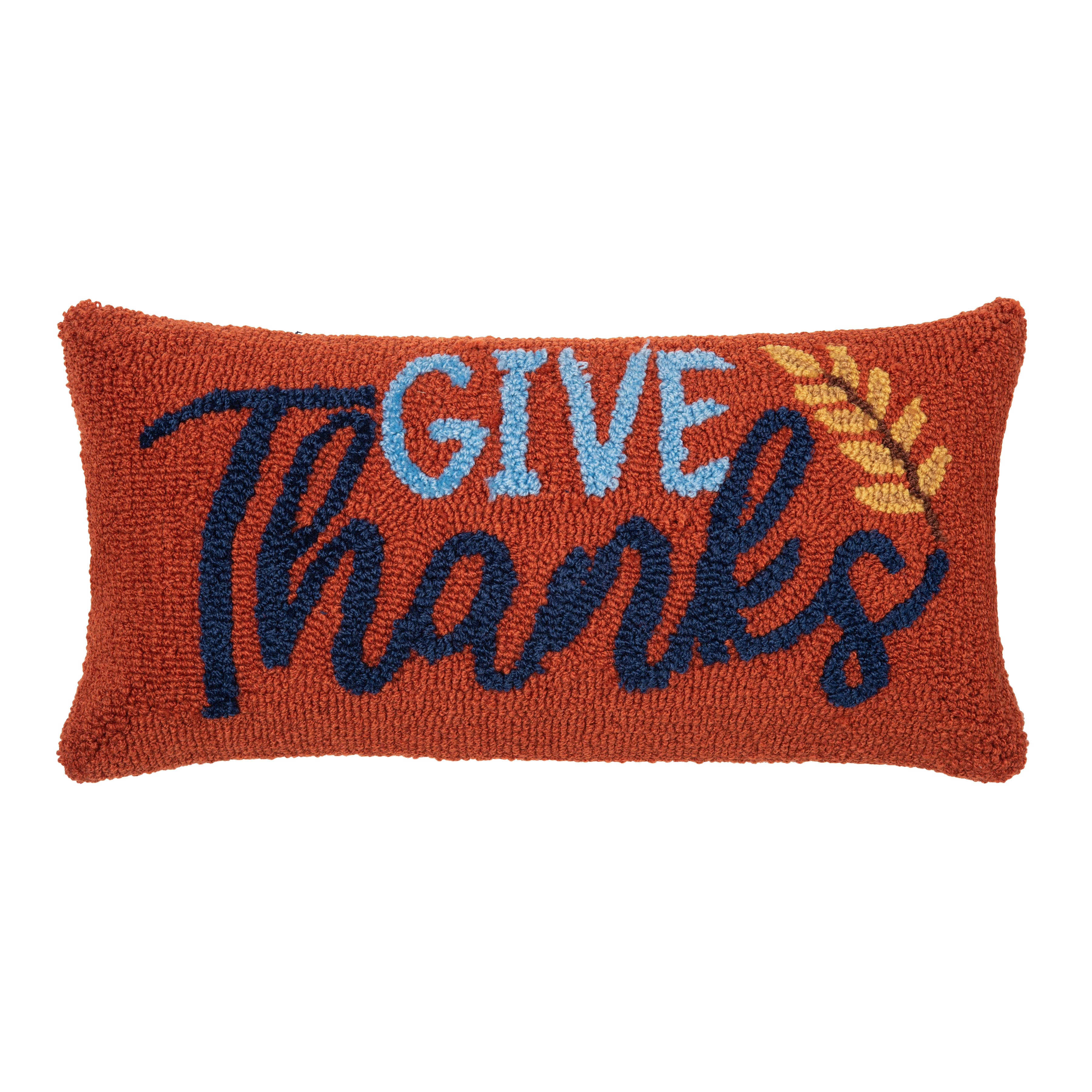 C&F Home Give Thanks Hooked Pillow | Wayfair