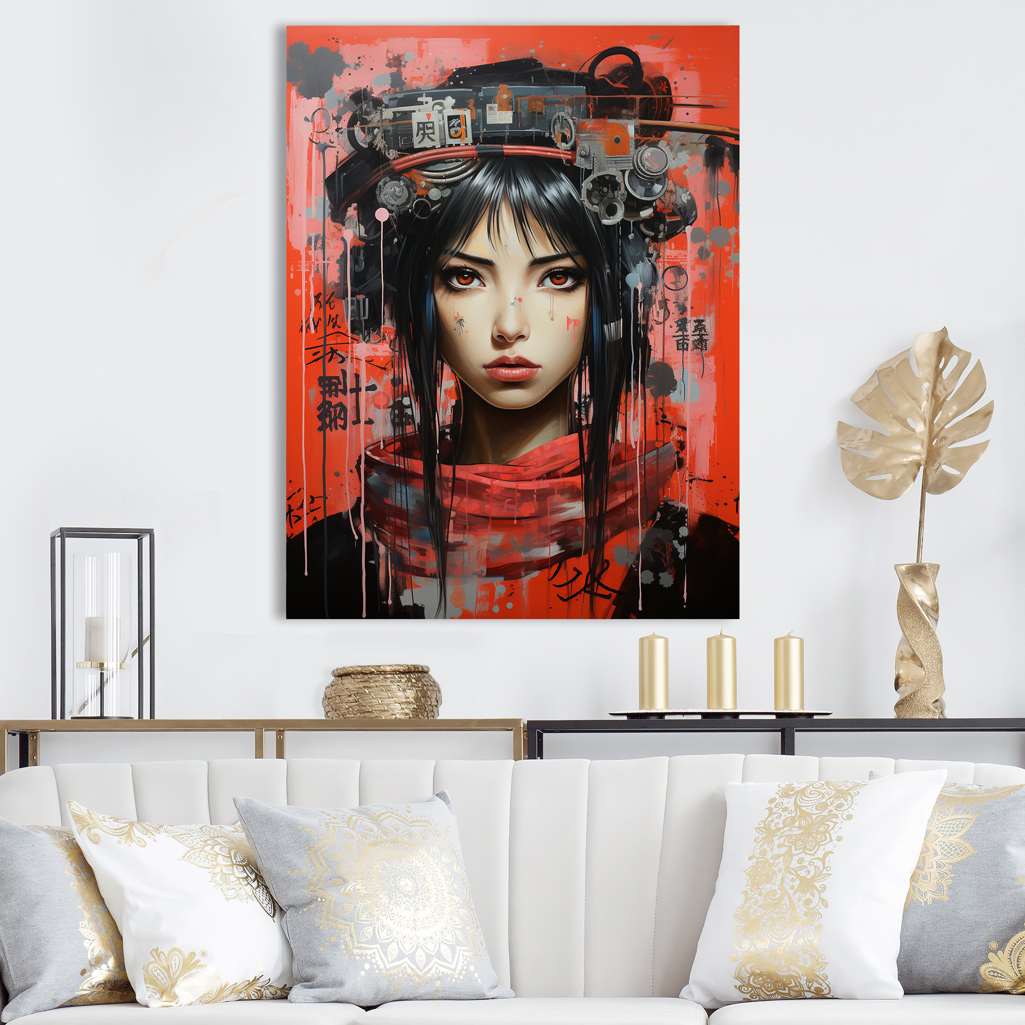 Everly Quinn Neon Graffiti Japan Geisha Woman I - Asian Woman Wall Art ...