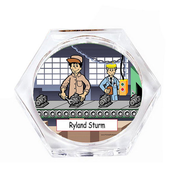 Printed Perfection Personalized Factory Worker Male Drink Coaster Gift ...