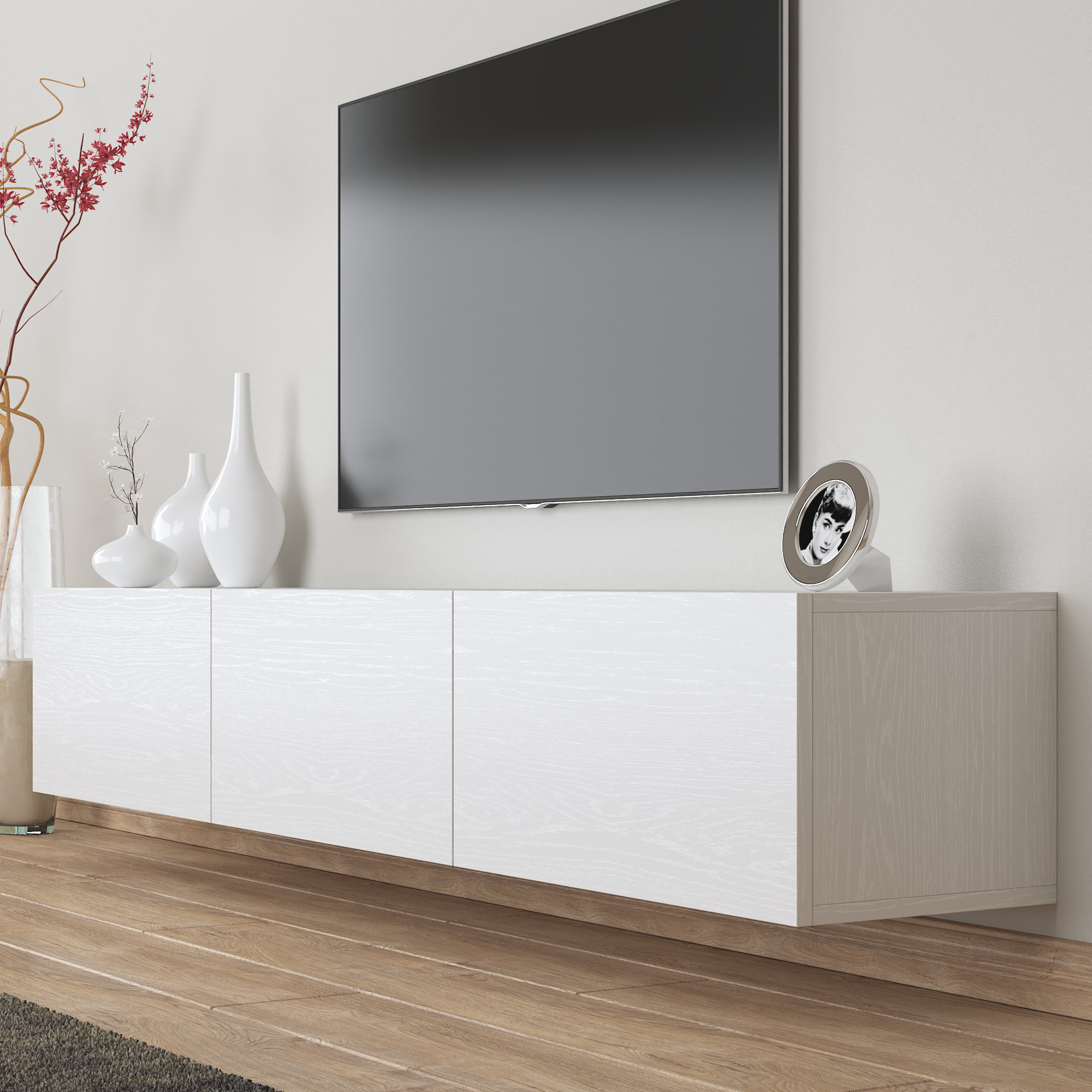 Millwood Pines Etholle Modern Floating Tv Stand Up to 80'' TV's Wall ...