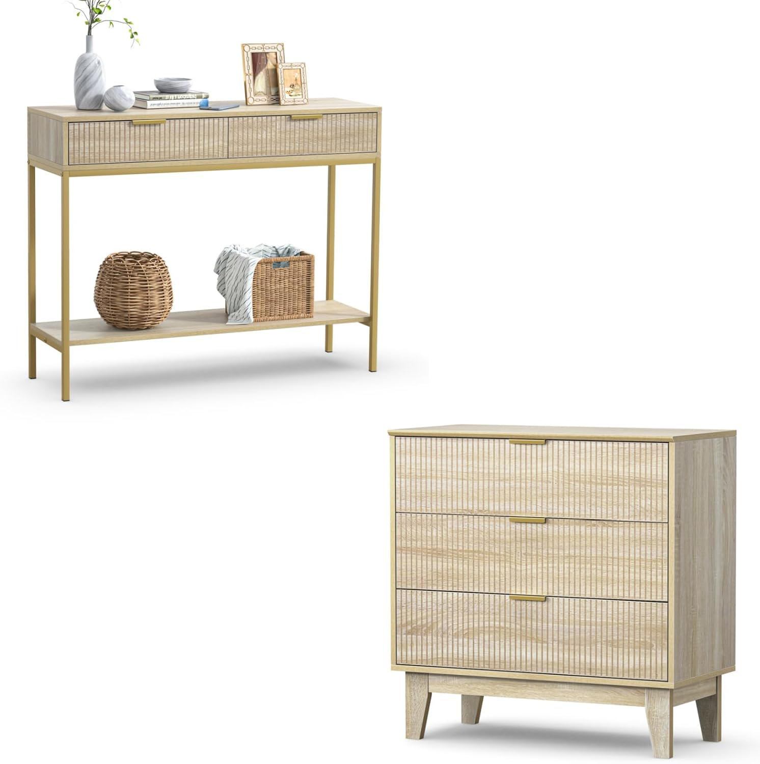 Everly Quinn 3 Drawer Dresser,Console Table With Storage - Wayfair Canada