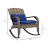 Dakota Fields Rocking Chair, Dark Blue With Elegant High Back And ...