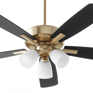 Everly Quinn 52" 5 - Blade LED Propeller Ceiling Fan with Pull Chain ...