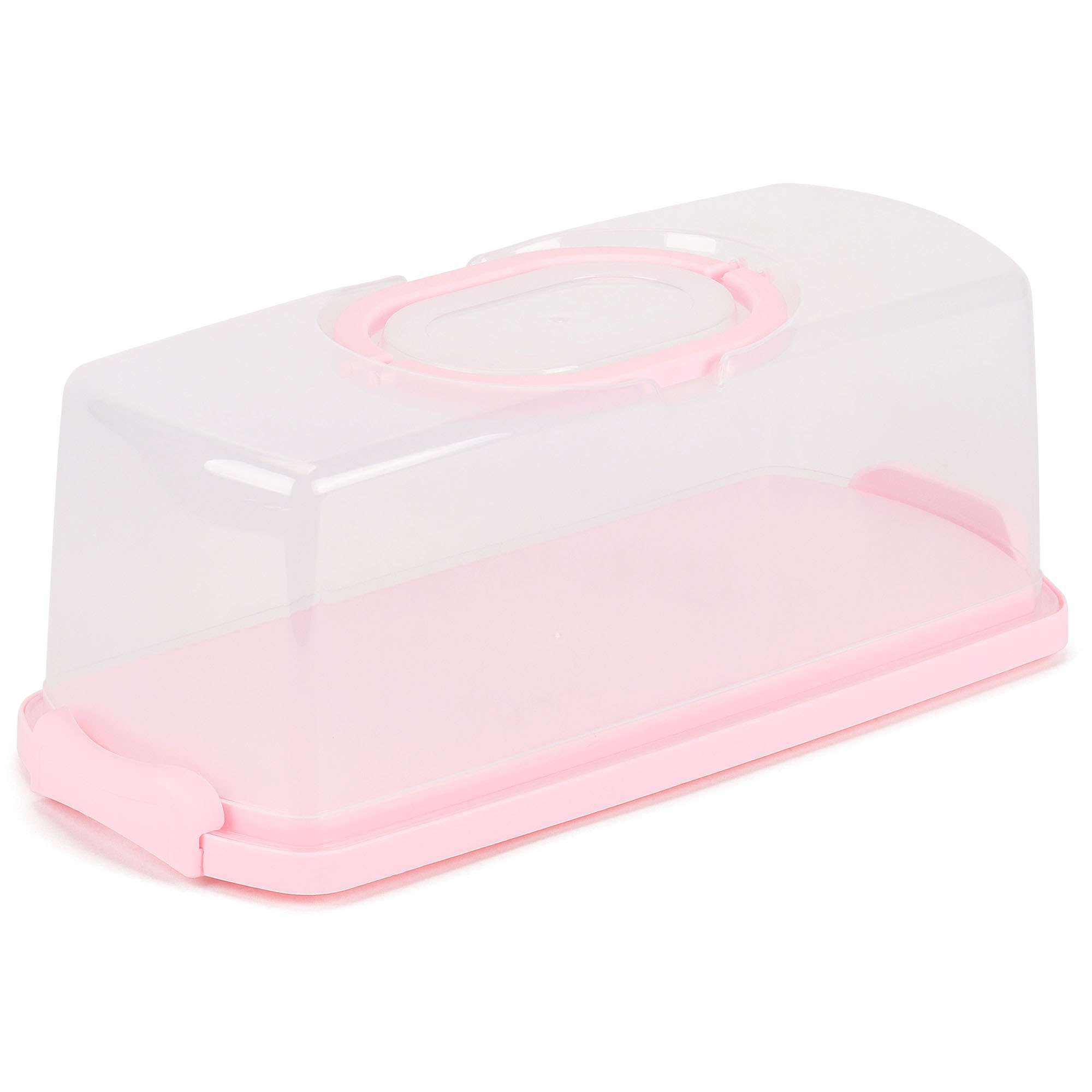 Prep & Savour Rectangular Cake Carrier Keeper Stand with Handles and ...