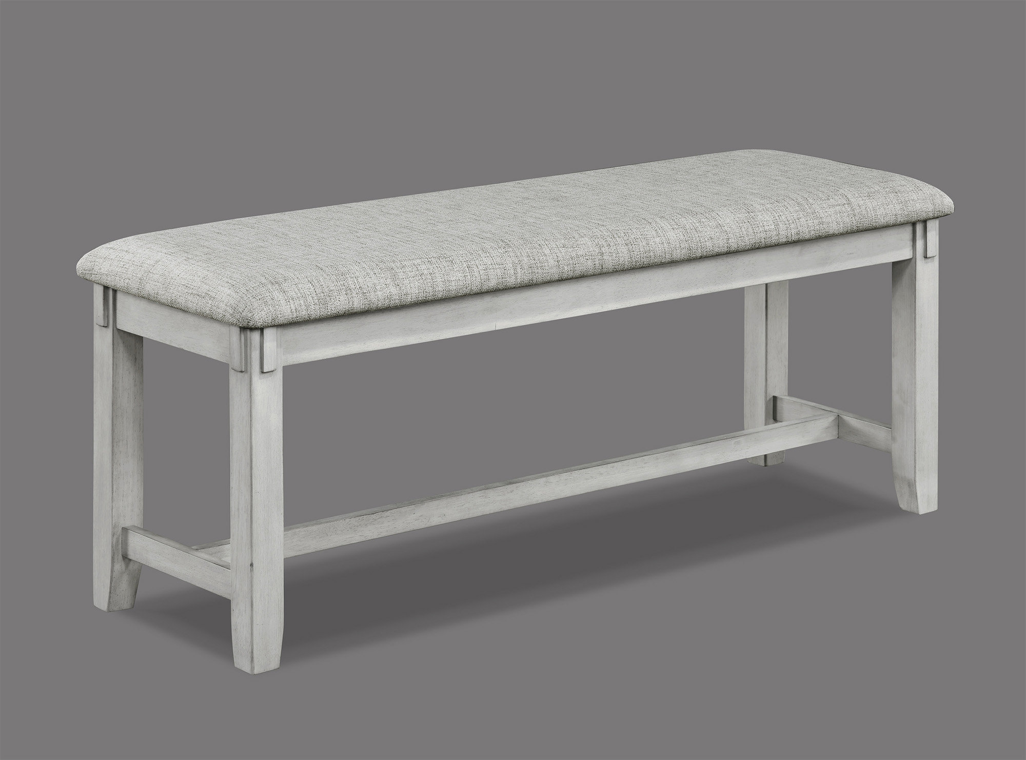 Rosalind Wheeler Standard Height Bench Gray Fabric Upholstered Seat ...