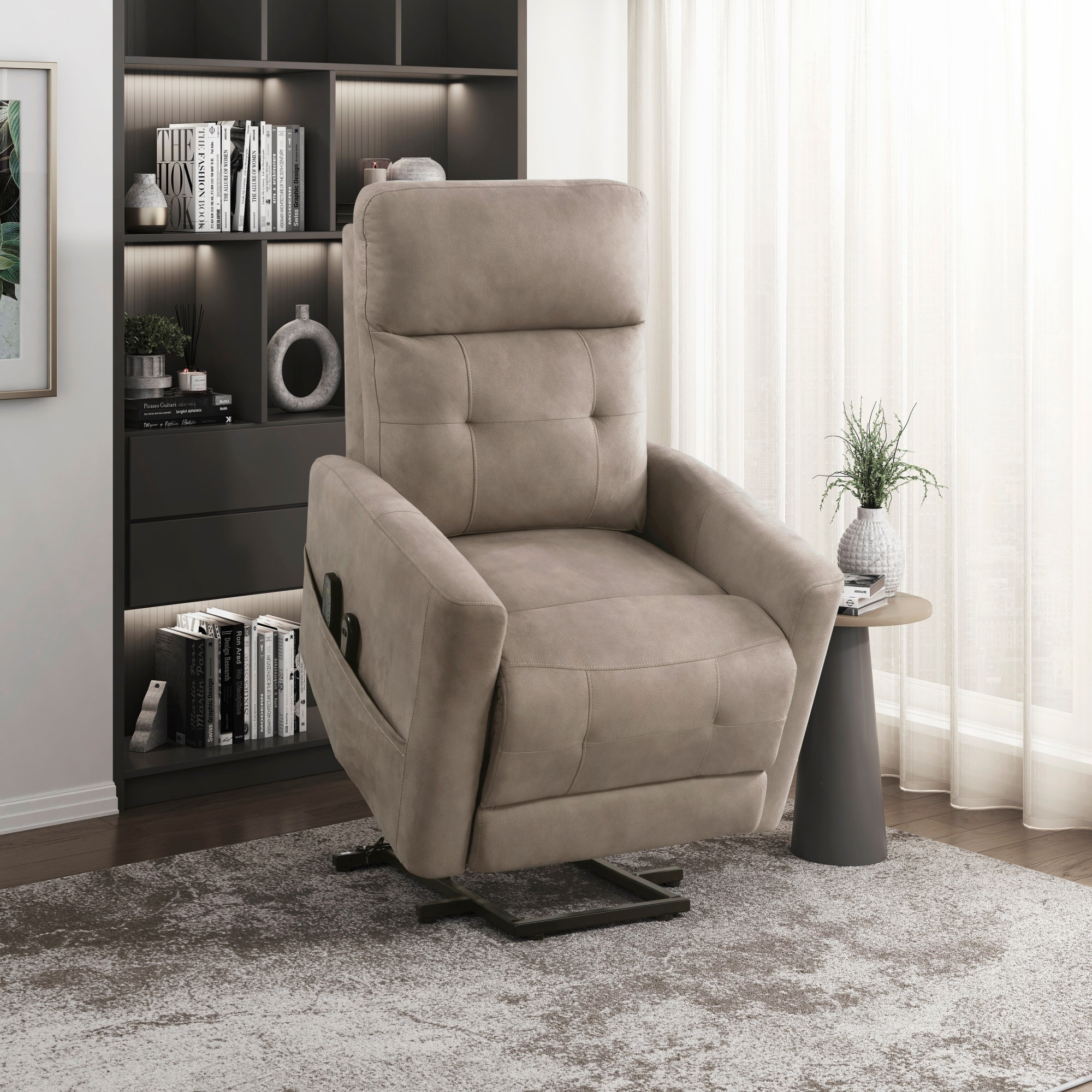 Latitude Run® Power Lift Chair With Massage And Heat Comfort Microfiber ...