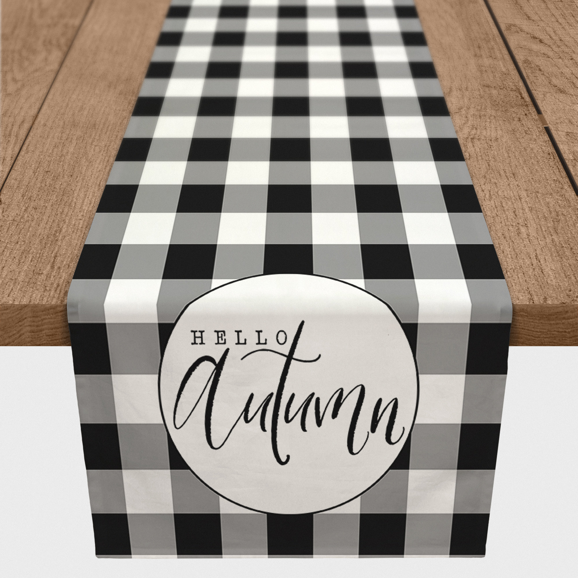 Gracie Oaks Morley Hello Autumn Buffalo Table Runner & Reviews ...