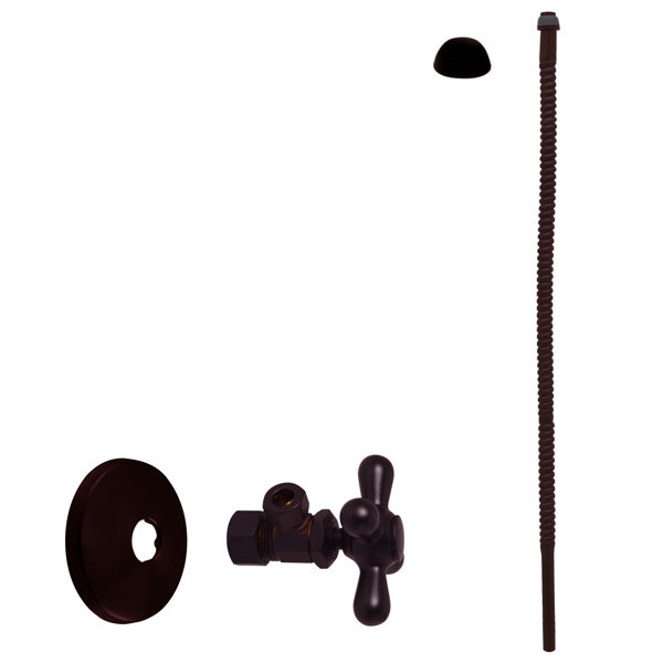 Westbrass 5/8" x 3/8" OD x 20" Faucet and Toilet Supply Kit with Cross ...