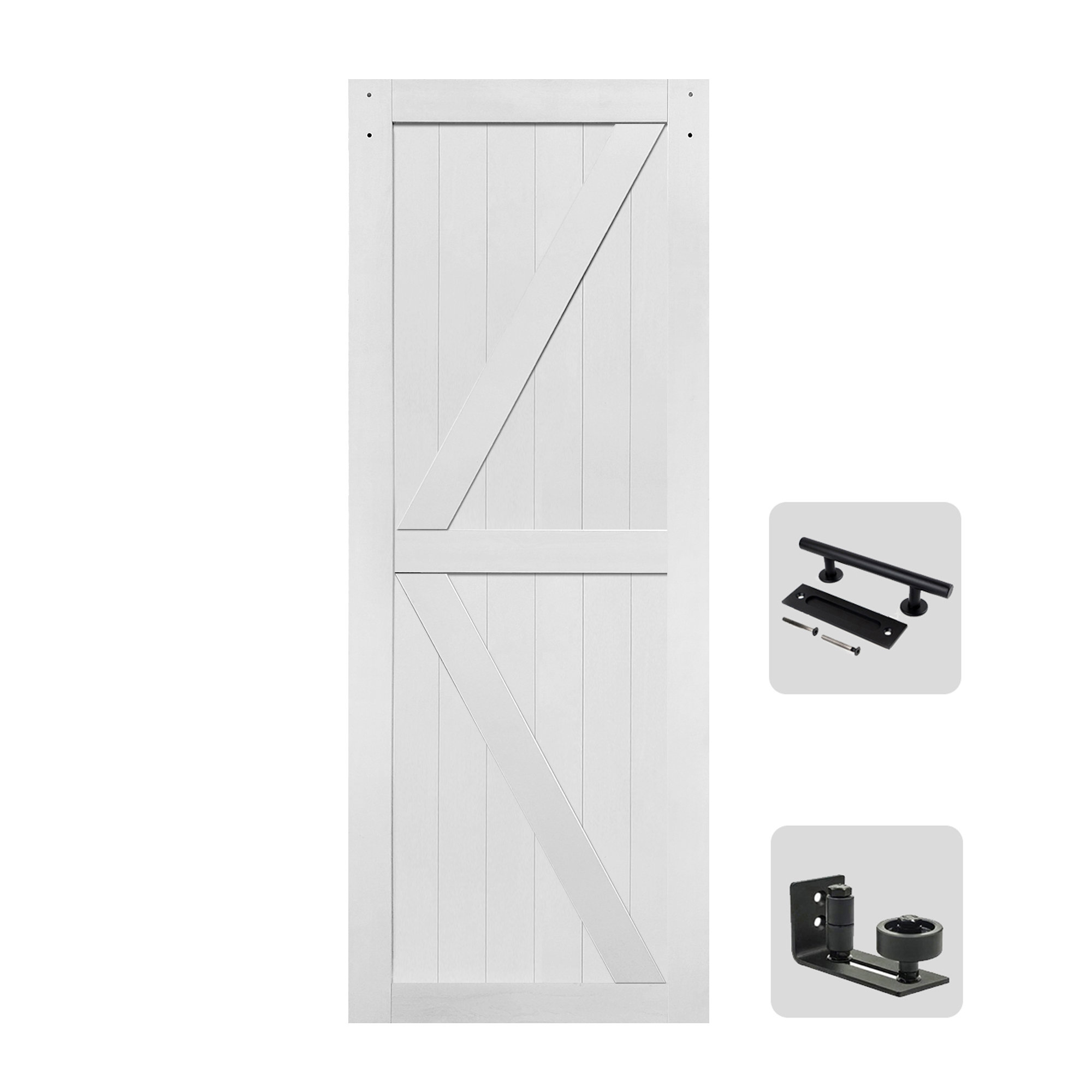 S&Z TOPHAND MDF Barn Door Pre-Drilled Holes Easy Assembly -Single door ...