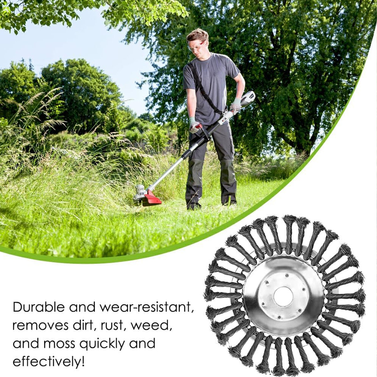 frler Rotary Weed Brush Joint Twist Knot Steel Wire Wheel Brush Disc ...