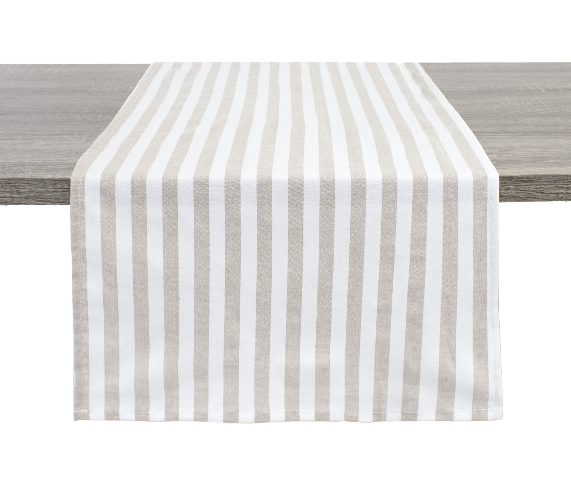 Gracie Oaks Beige Striped Everyday Design Cotton Table Runner | Wayfair