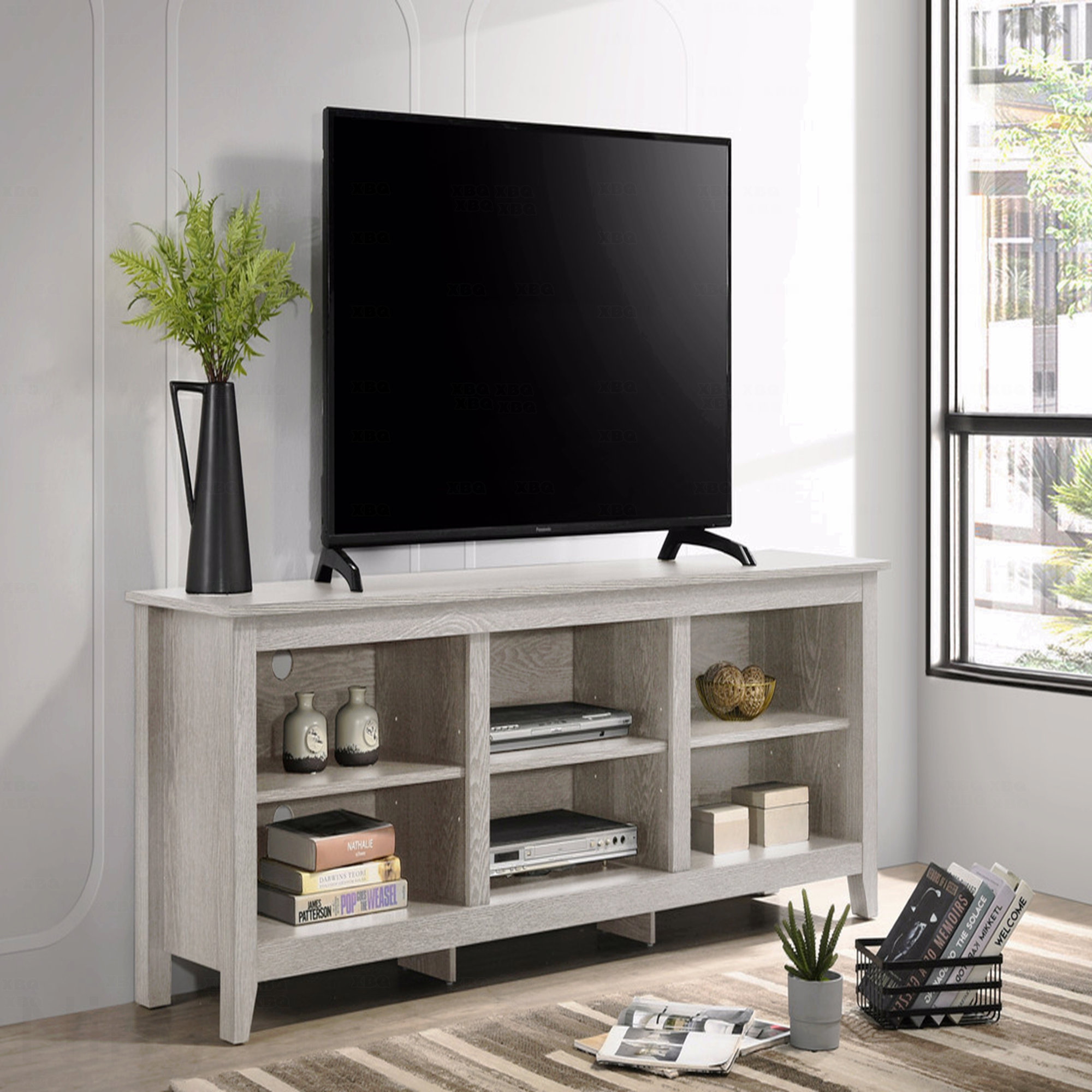 George Oliver 70"W TV Stand With Open Shelves And Cable Management ...