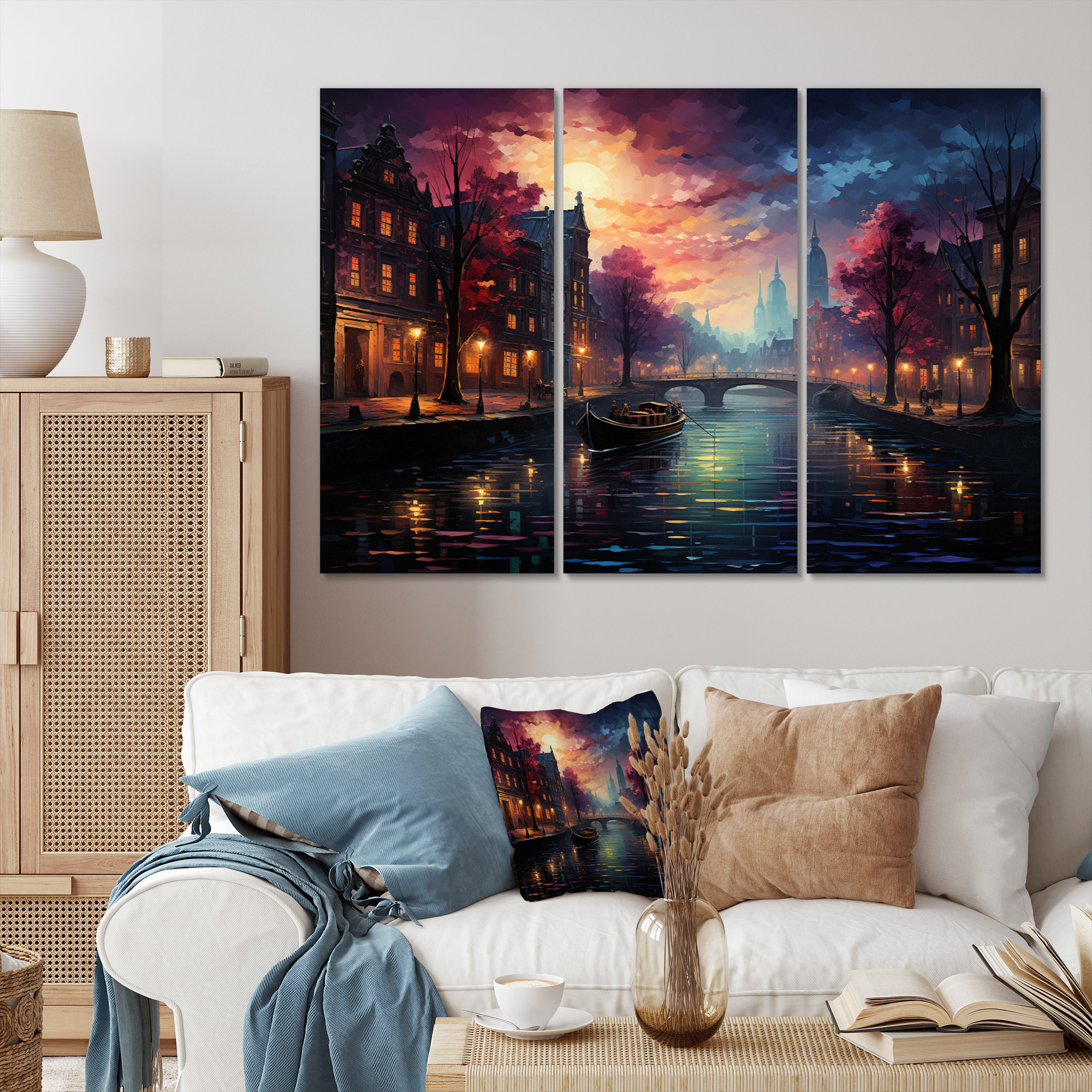 Winston Porter Purple Canal Atmospheric Passage - Canals Wall Decor Set ...