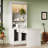 Orren Ellis Writing Desk With Storage Shelf And LED Lighting For Living ...