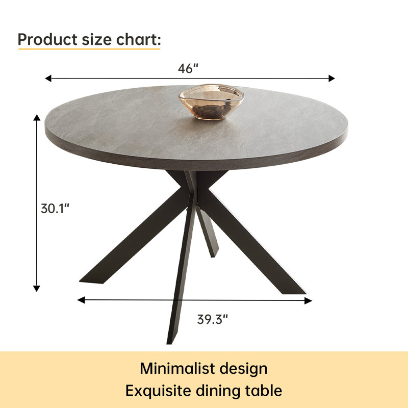 George Oliver Garrell 46‘’ Round Dining Table, Mid-Century Round ...