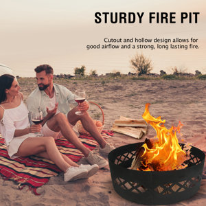 Arlmont & Co. 36" In Diameter X 12" H Fire Ring Outdoor Bonfire ...