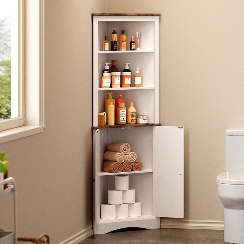 Red Barrel Studio® 63" Freestanding Corner Storage Cabinet with Doors ...