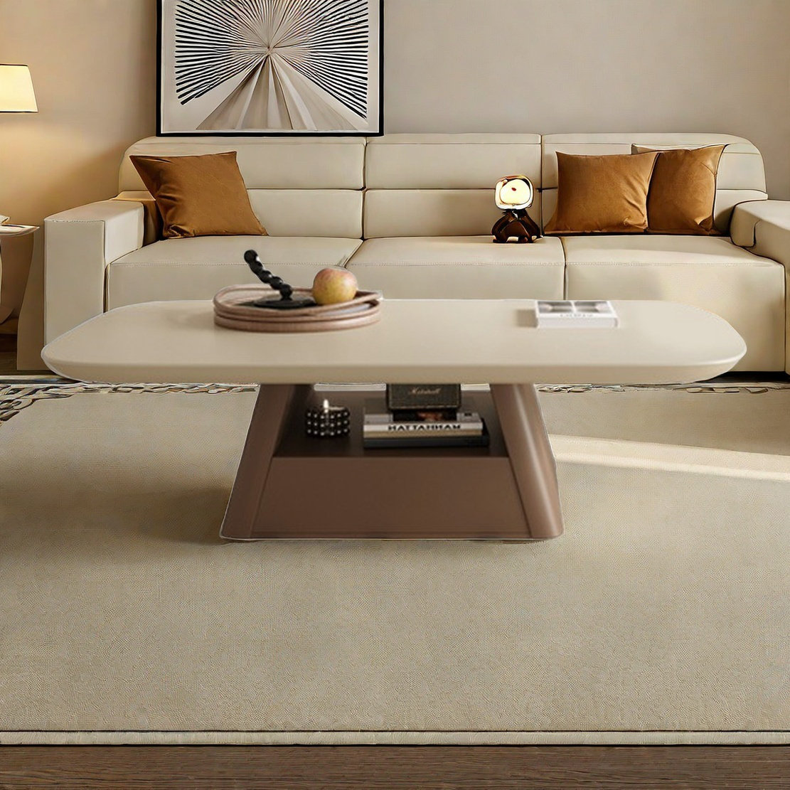 Creature B Comforts Cream wind small apartment coffee table | Wayfair