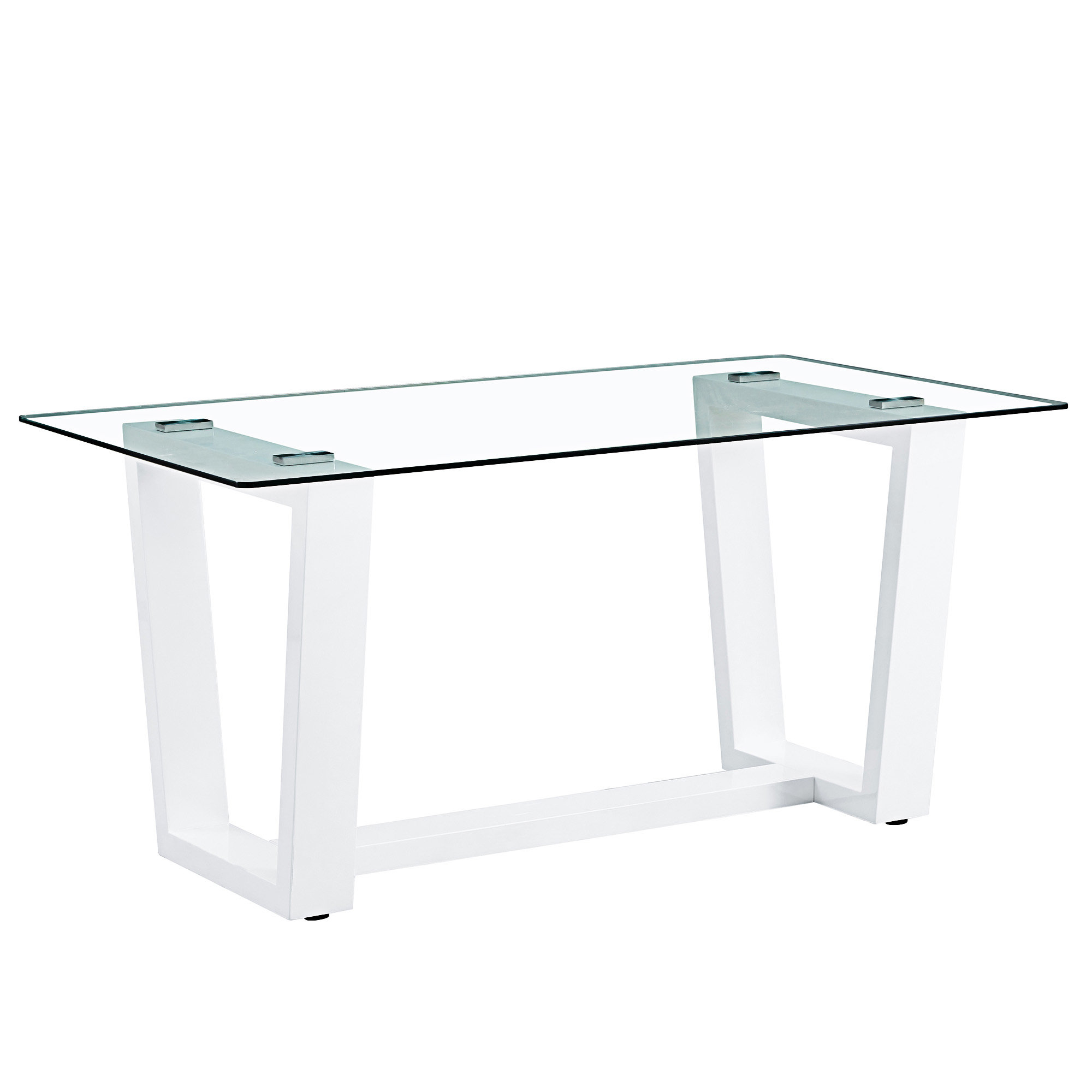 Ivy Bronx Glass Dining Table Large Modern Minimalist Rectangular For 6 ...