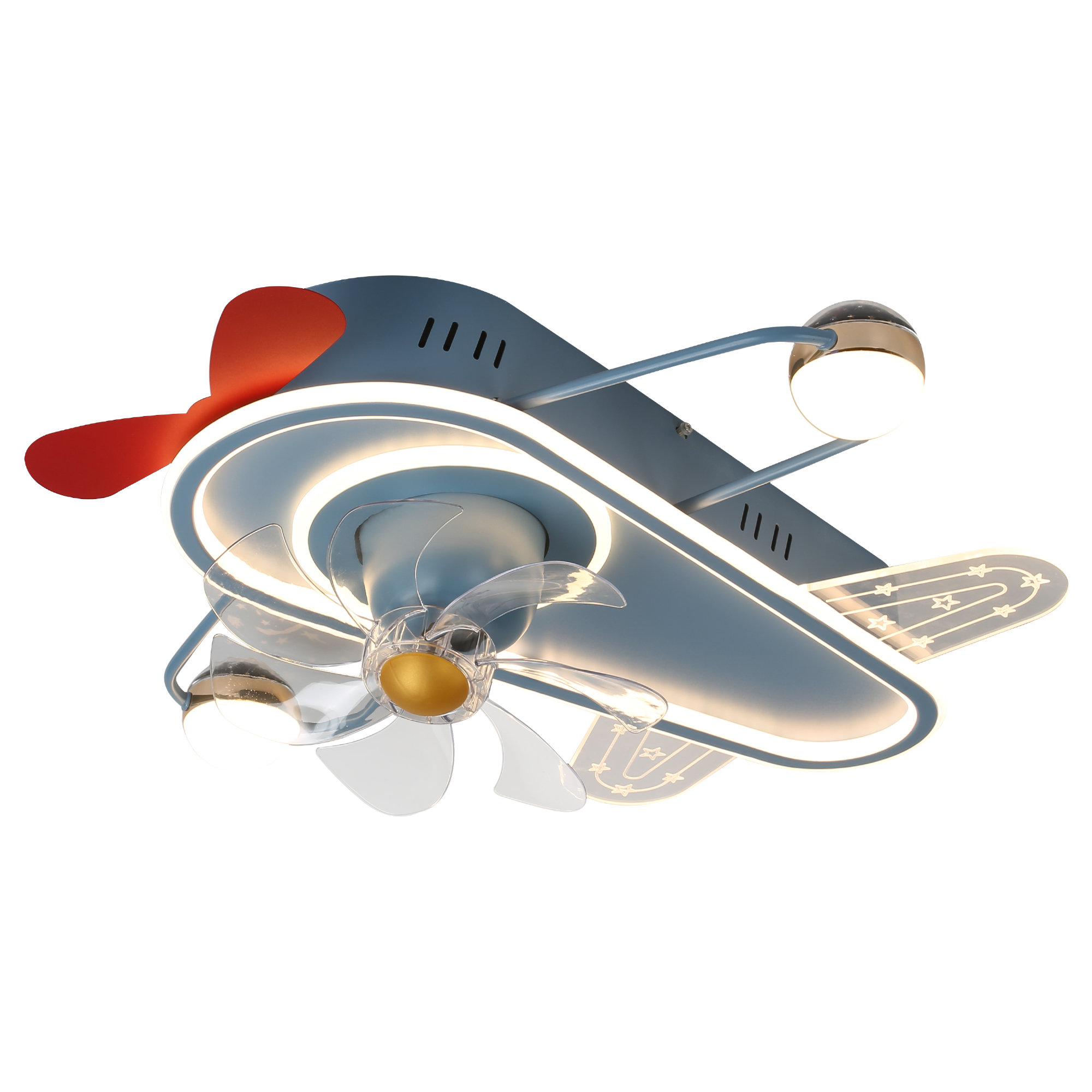 Zoomie Kids Akey 26'' Cartoon Flush Mount Ceiling Fan with Dimmable LED ...