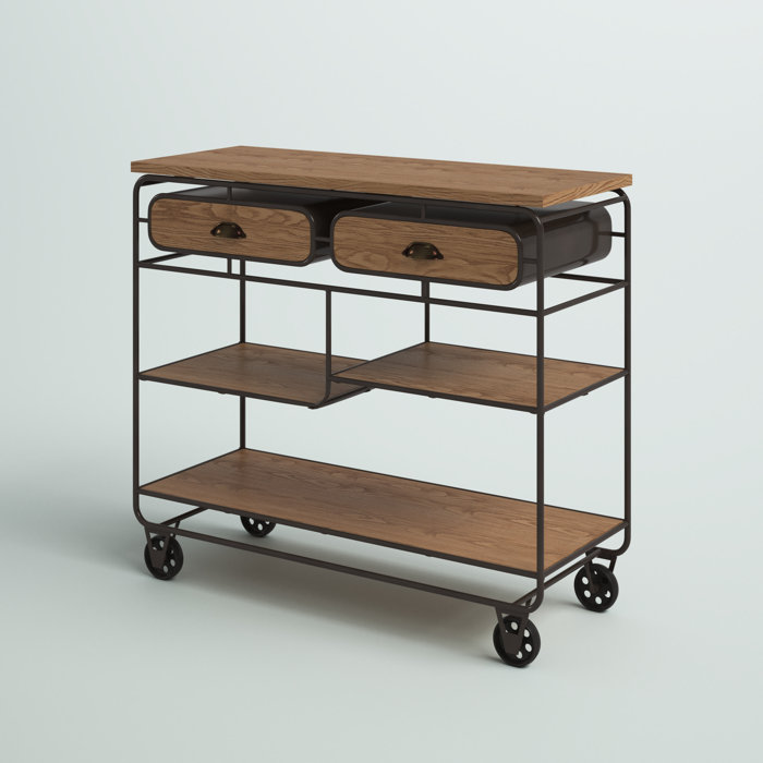 Steelside™ Alisa Wood Kitchen Cart & Reviews | Wayfair