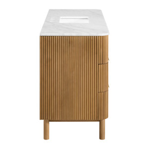 Highbury Furnishings 60" Single Bathroom Vanity In Light Reeded Birch ...